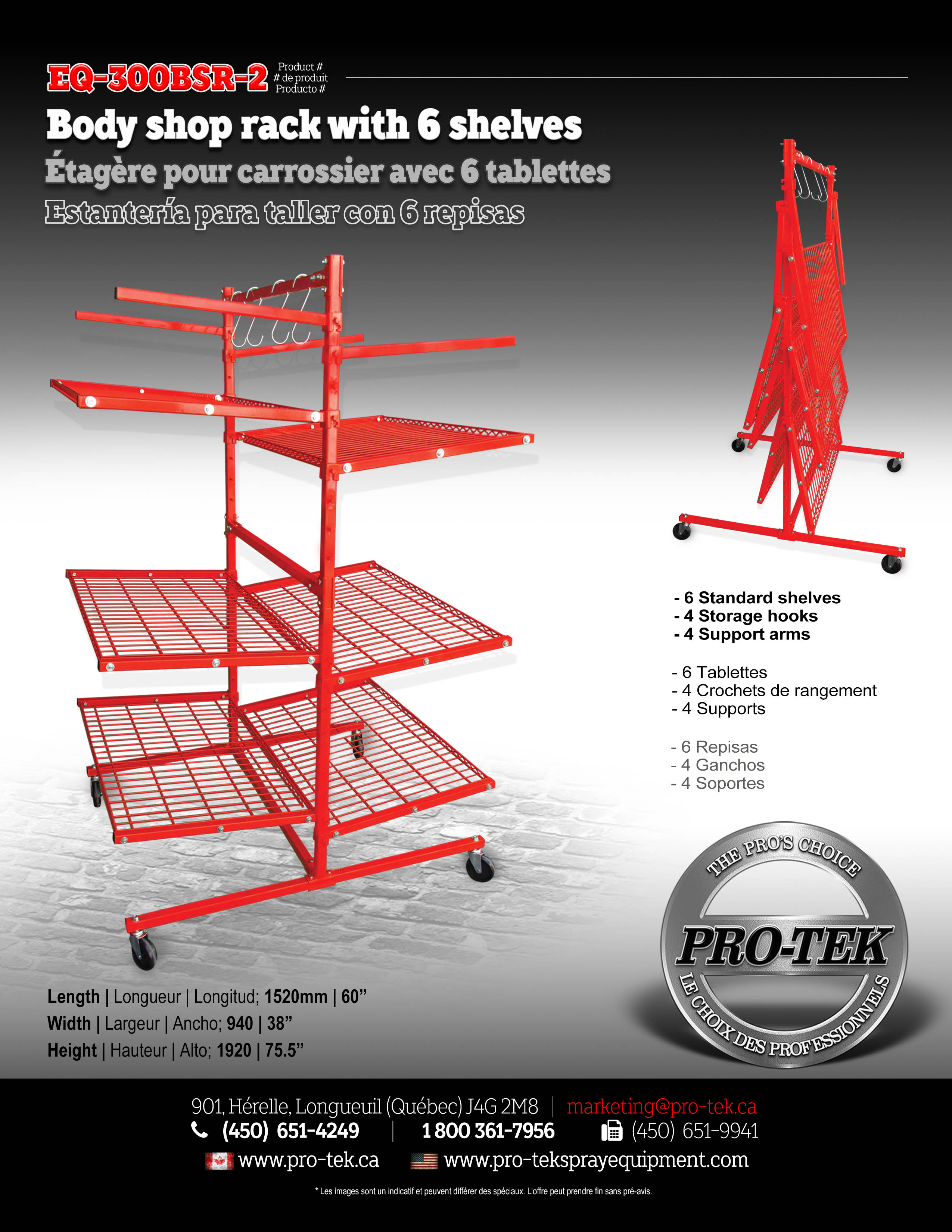 Body shop rack with 6 shelves - pro-teksprayequipment.com