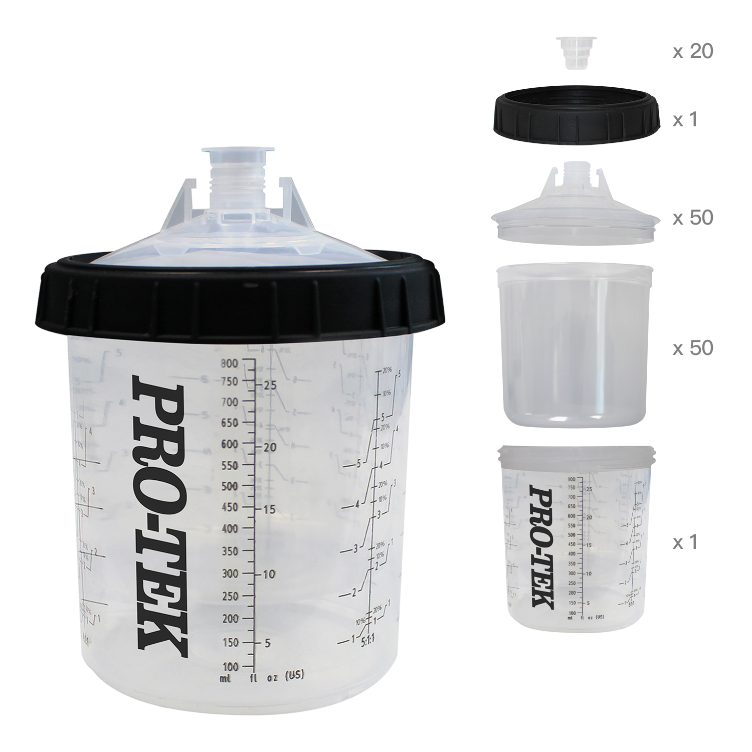 800ml Flexible Paint Cup System (190 micron) - pro-teksprayequipment.com
