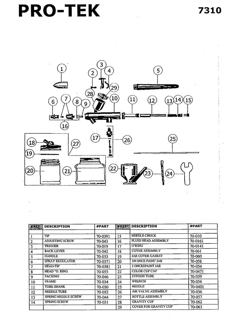 Dual action suction air brush kit - pro-teksprayequipment.com