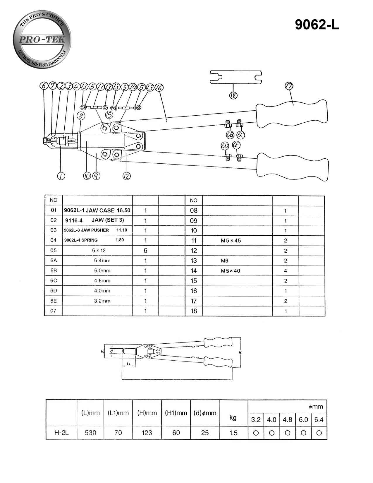 Heavy duty 1/4” Hand riveter - pro-teksprayequipment.com